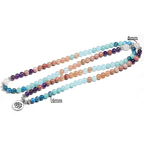 Natural Garnet Lotus Mala - Third Eye Transcend